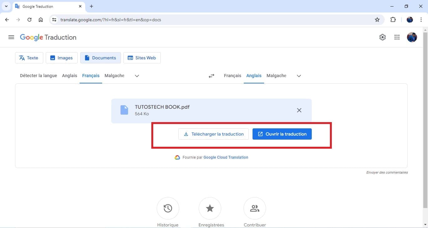 Comment traduire un document PDF avec Google Translate