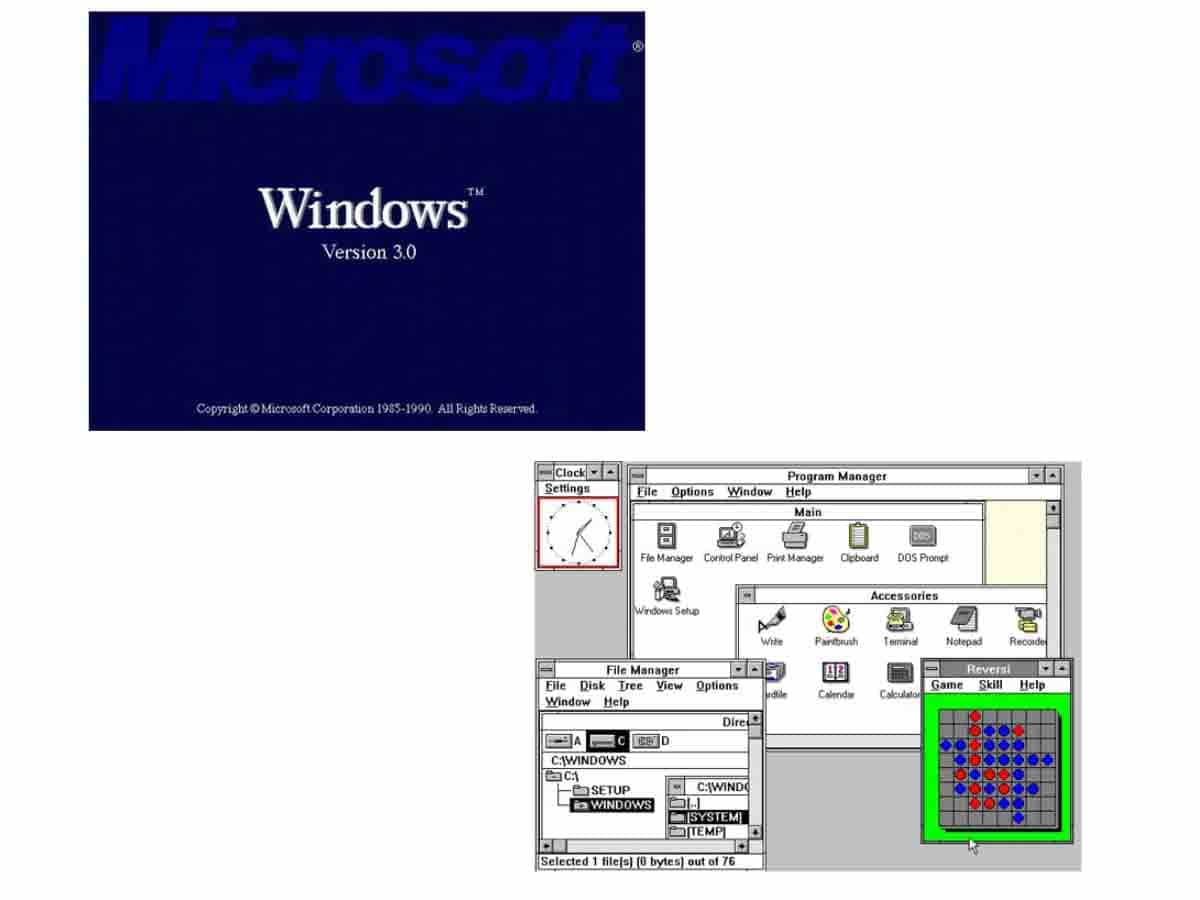 Évolution des interfaces graphiques Microsoft Windows