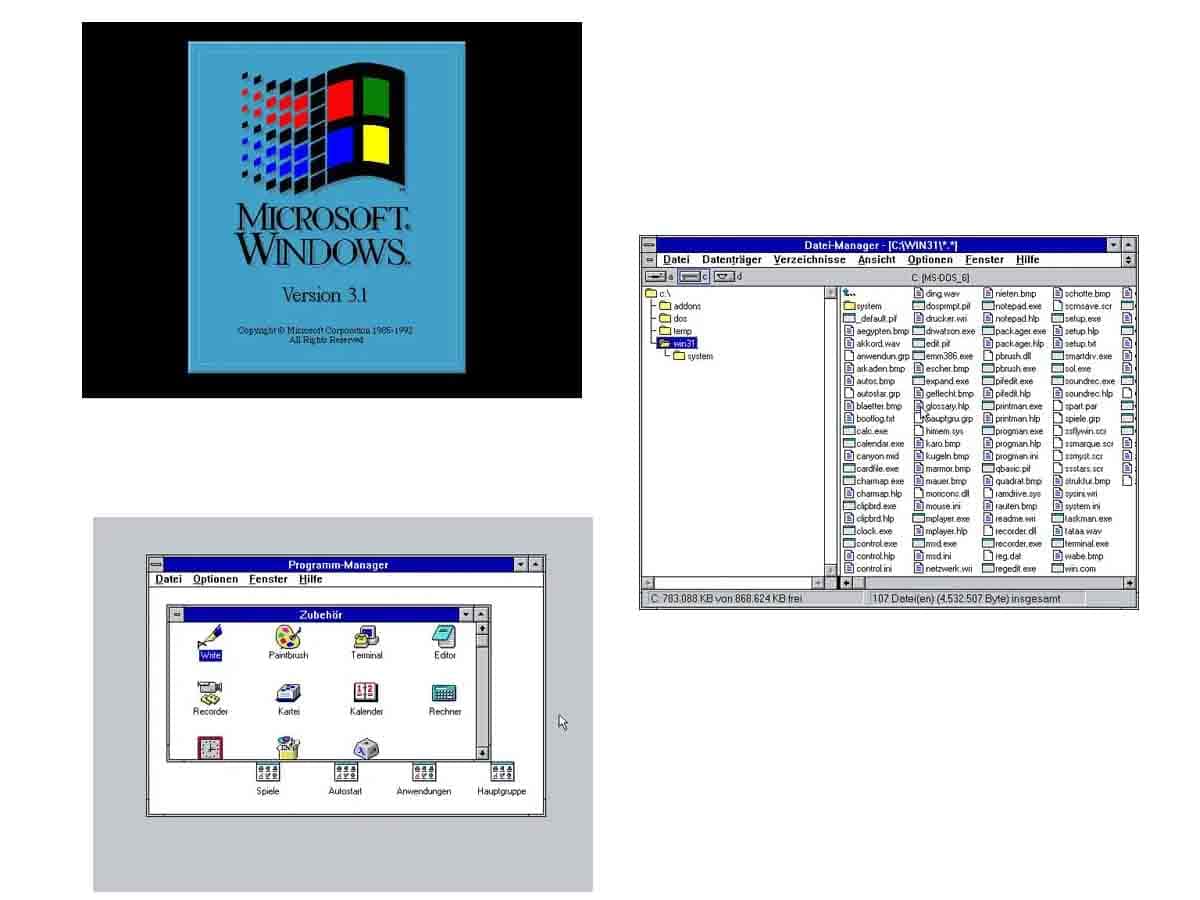Évolution des interfaces graphiques Microsoft Windows