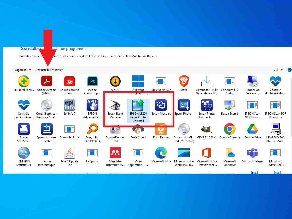 Comment désinstaller ou modifier un programme dans Windows 10