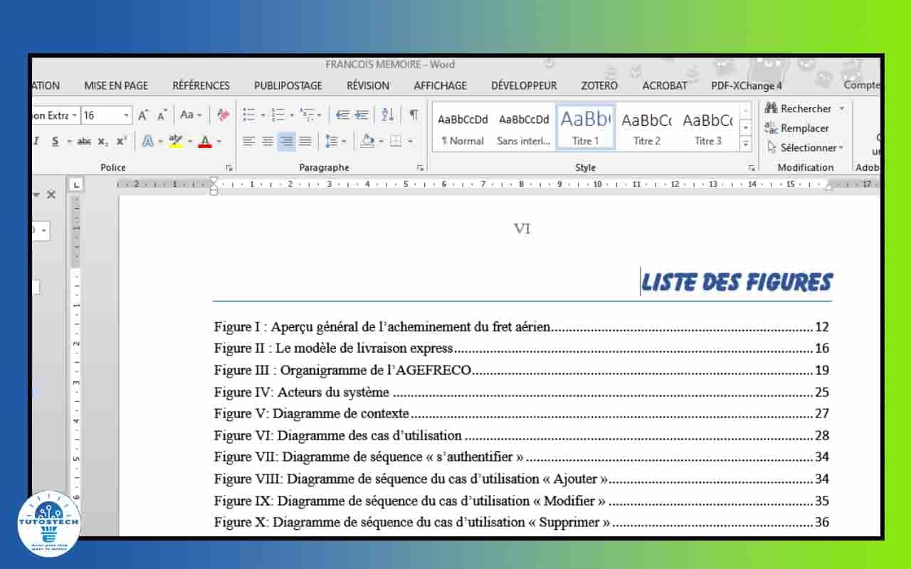 8 étapes de faire une liste des figures dans Microsoft Word